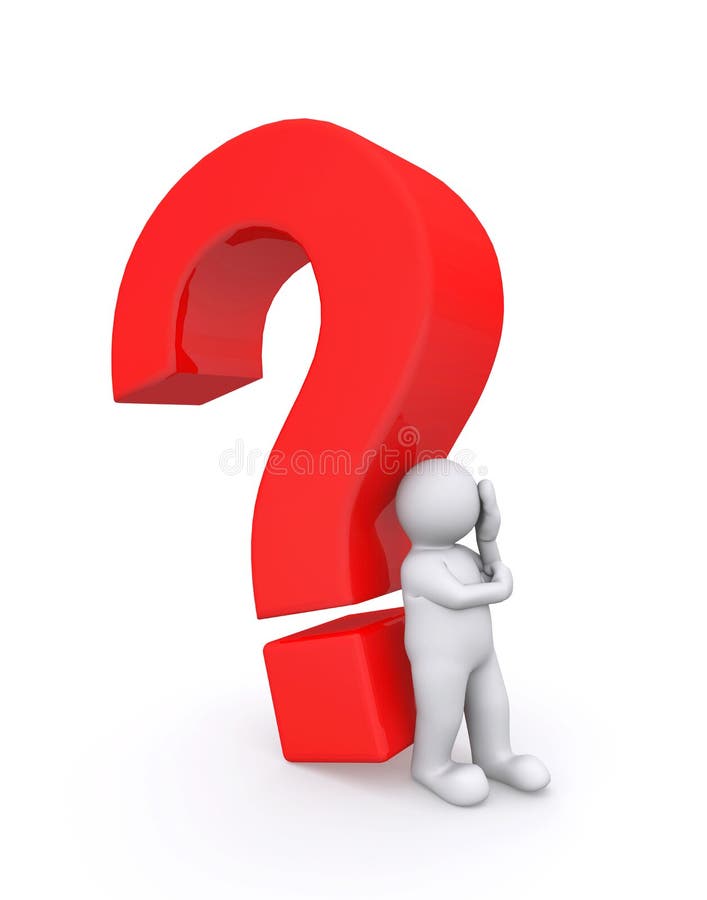 White Man with Red Question Mark. Stock Illustration - Illustration of ...