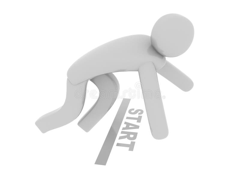 White man on start stock illustration. Illustration of start - 28891765