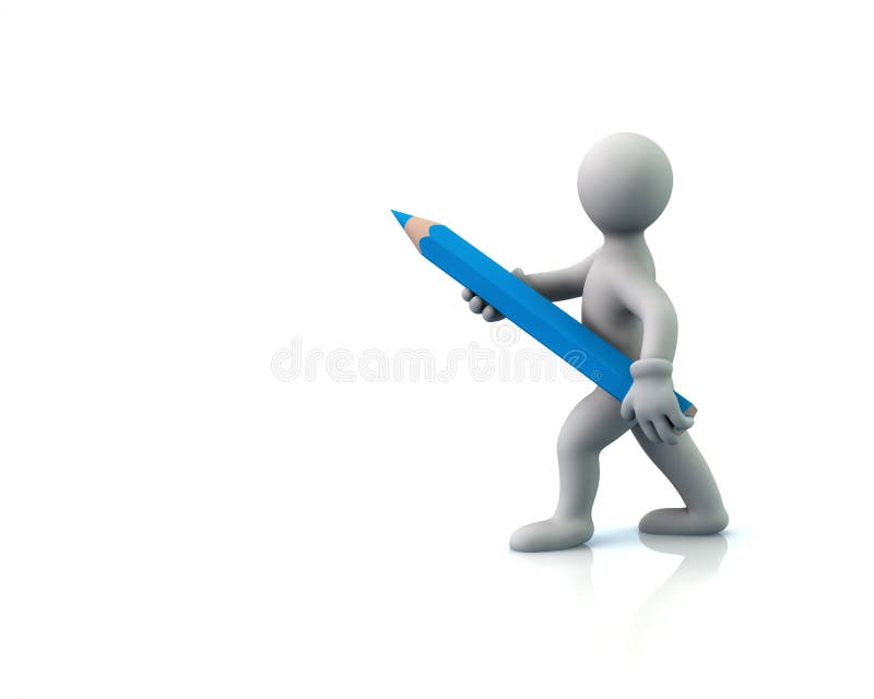 White Man Writing Huge Pencil Stock Illustrations – 43 White Man ...