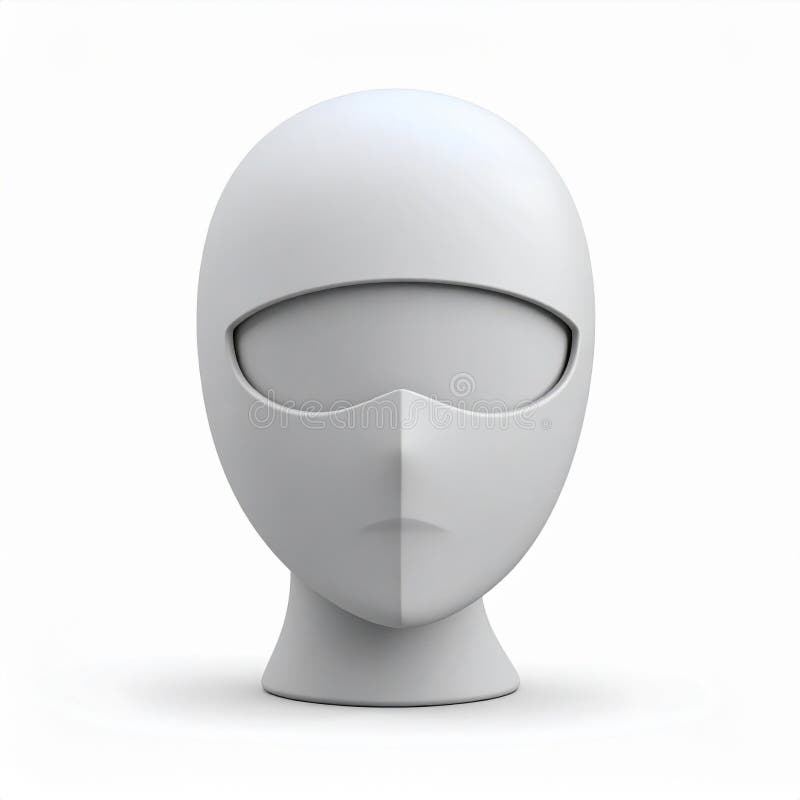 White Mannequin Head Wearing a Full Face Mask Stock Illustration ...