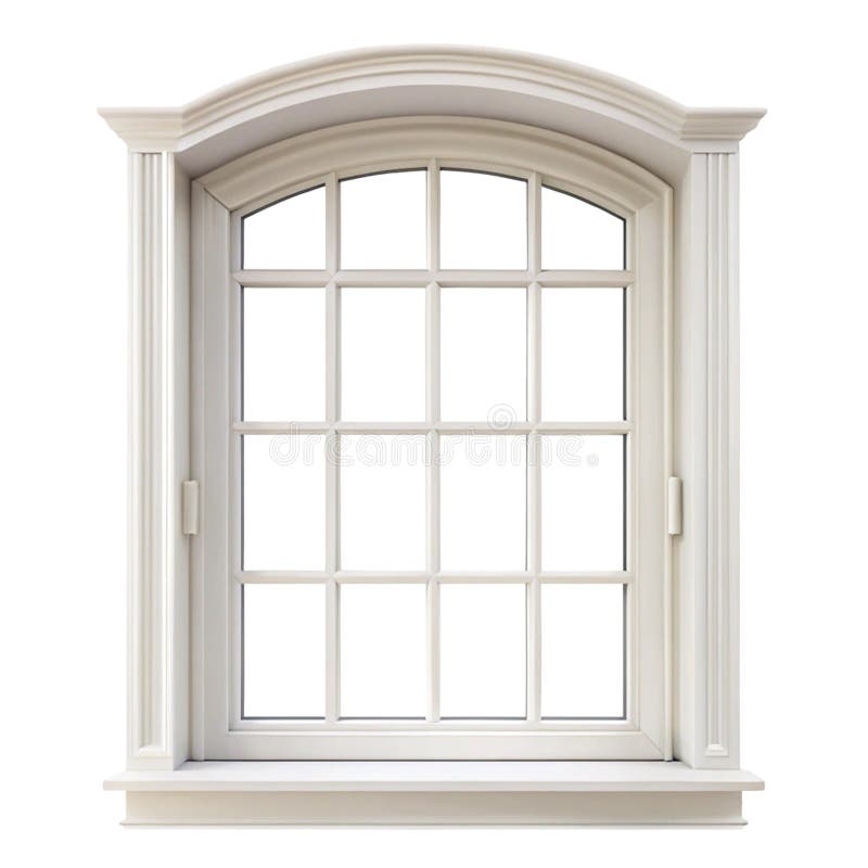 White Mansion Window Frame Isolated on White Background Stock ...