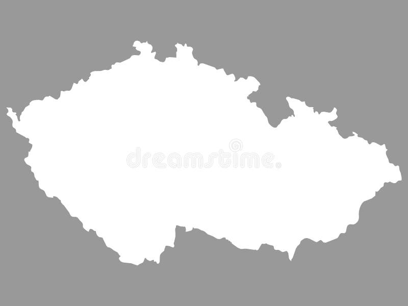Gray Map of Czechia on White Background Stock Vector - Illustration of ...