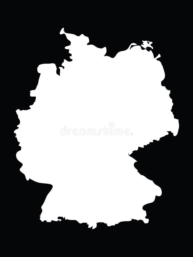 Outline Map of Germany on Black Background Stock Vector - Illustration ...