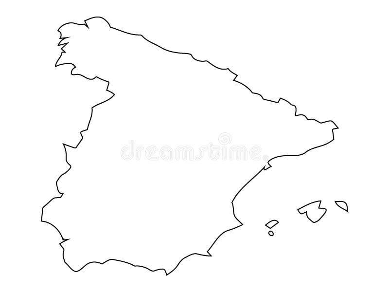 White Map of Spain stock vector. Illustration of spain - 131007750