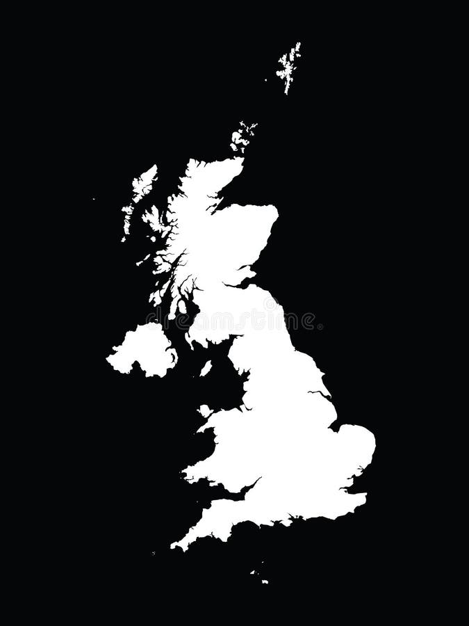 Black Map of England on White Background Stock Vector - Illustration of ...