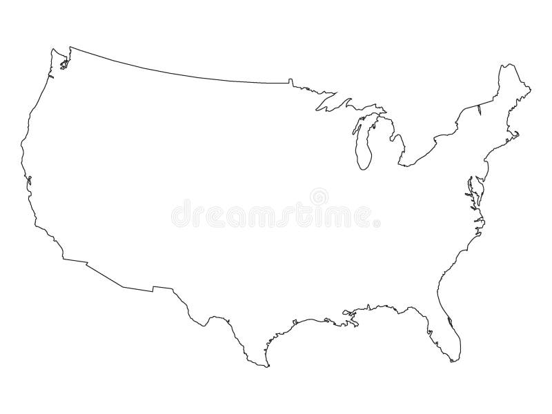 White map of USA stock vector. Illustration of england - 134371890