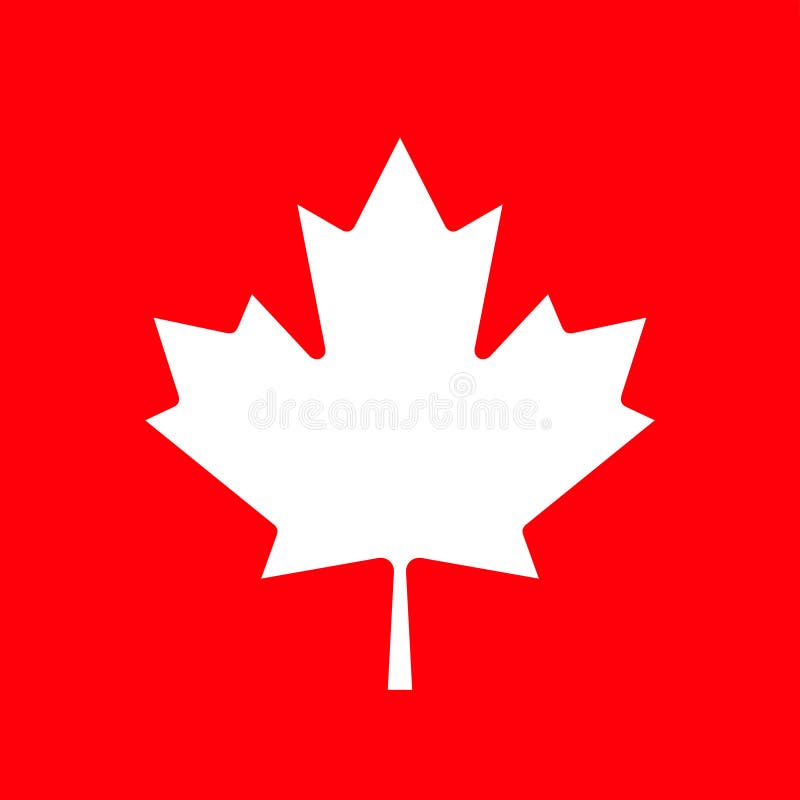 White Maple Leaf on a Red Background, the Symbol of Canada. Stock ...