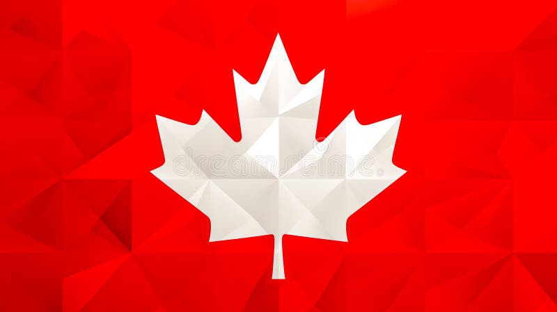 White Maple Leaf on Red Background, Symbol of Canada, Stock ...