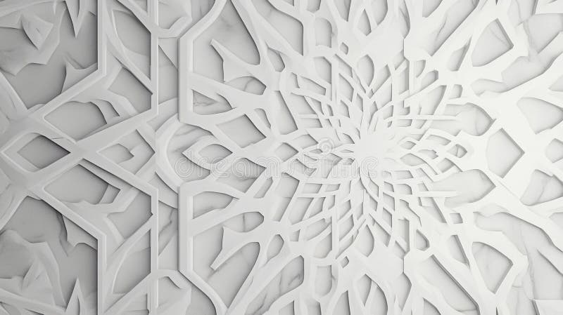 White Marble Background, Islamic Arabian Geometric Seamless Pattern ...