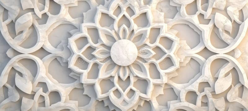 White Marble Background, Islamic Arabian Style Seamless Texture, 3D ...