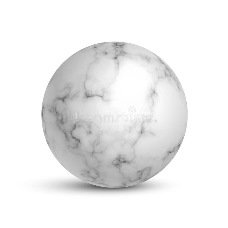 White Marble Ball. 3d Realistic Sphere in Stone Pattern with Lines and ...