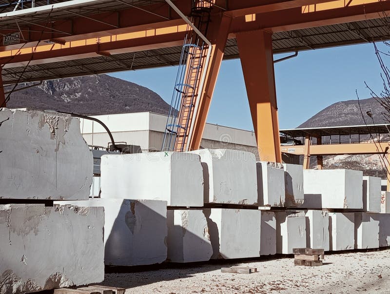 White Marble Blocks Outside a Factory Stock Image - Image of blocks ...