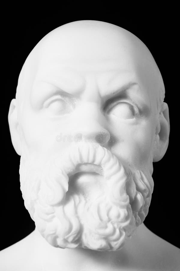 White Marble Bust of the Greek Philosopher Socrates, Isolated on Stock ...