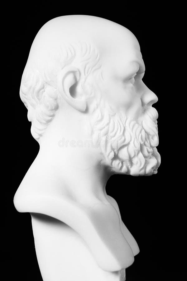 White Marble Bust of the Greek Philosopher Socrates, Isolated on Stock ...