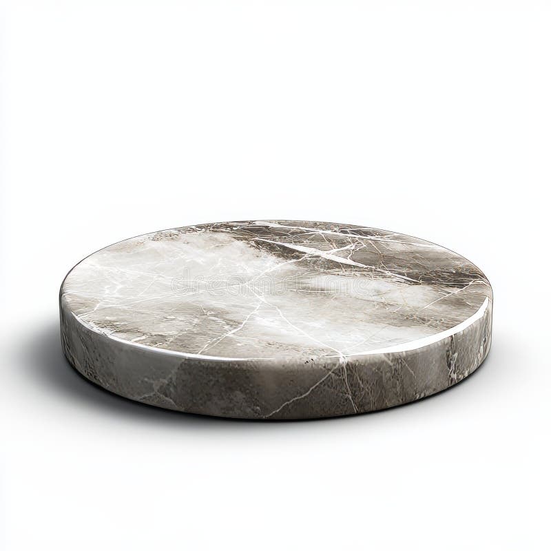 White Marble Circle with Shadow on White Background. 3d Illustration ...