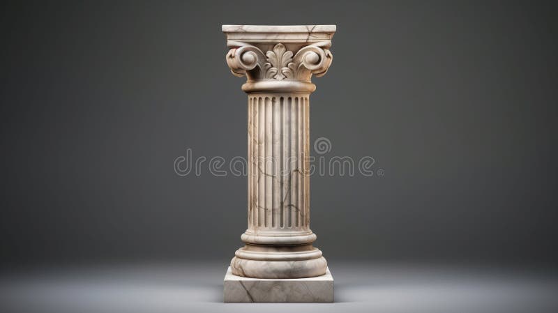A White Marble Column with a Black Background Stock Photo - Image of ...