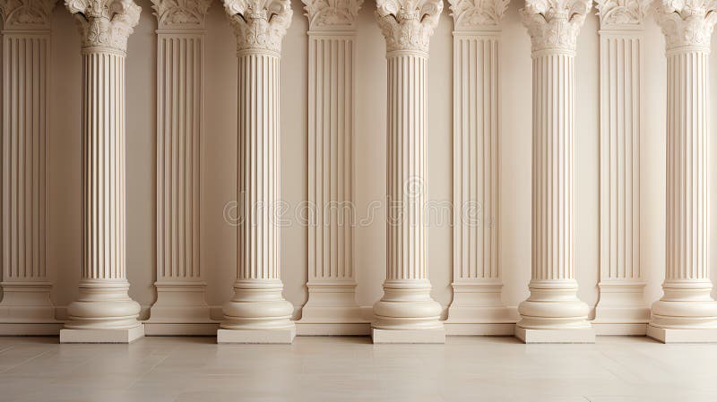White Marble Columns of a Classic Building Stock Illustration ...