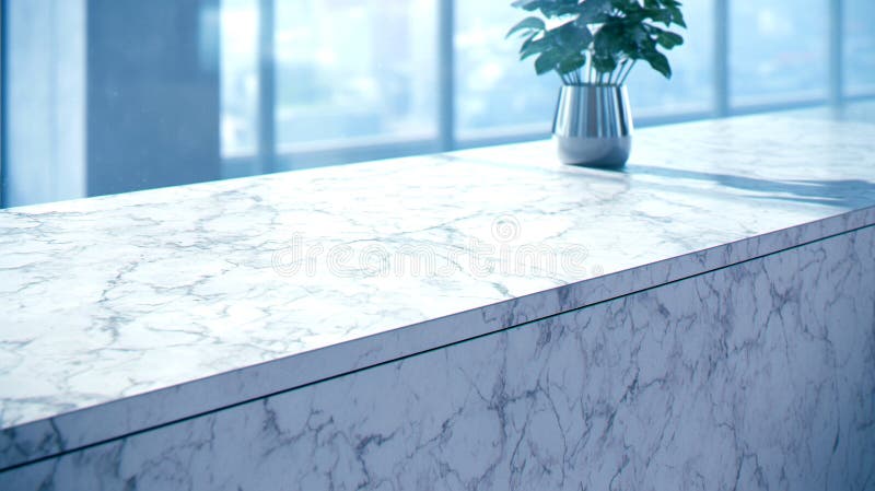 White Marble Countertop in Modern Office Stock Illustration ...