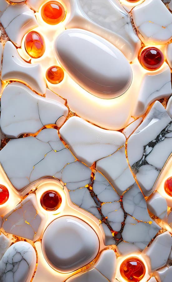 White Marble and Fire Opal Color, Abstract Light Background with Marble ...