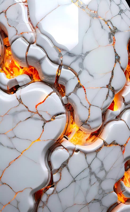 White Marble and Fire Opal Color, Abstract Light Background with Marble ...