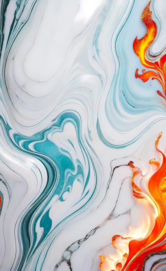 White Marble and Fire Opal Color, Abstract Light Background with Marble ...