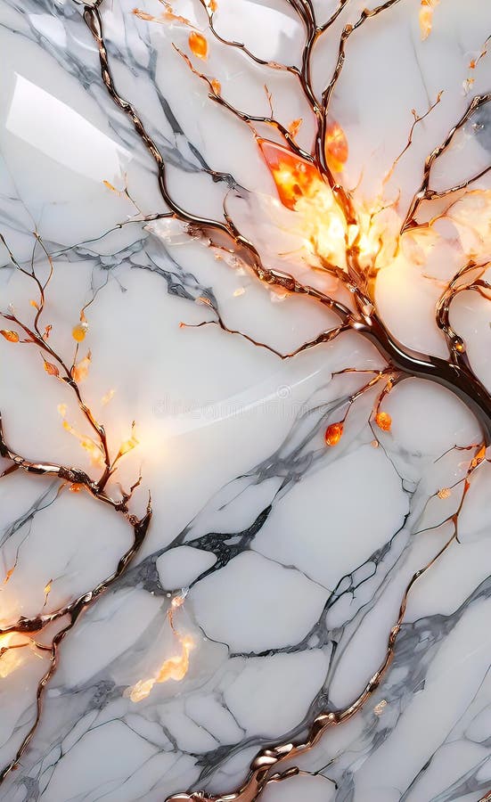 White Marble and Fire Opal Color, Abstract Light Background with Marble ...