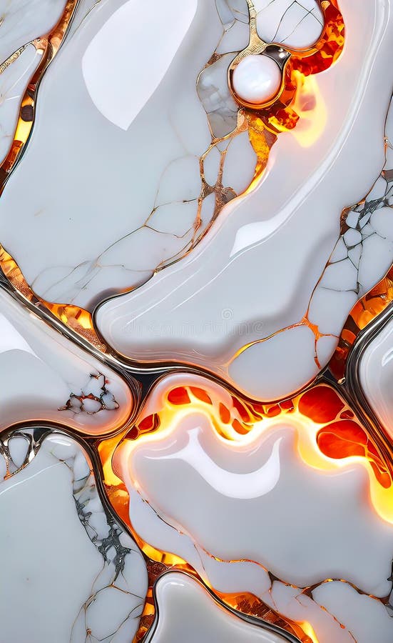 White Marble and Fire Opal Color, Abstract Light Background with Marble ...