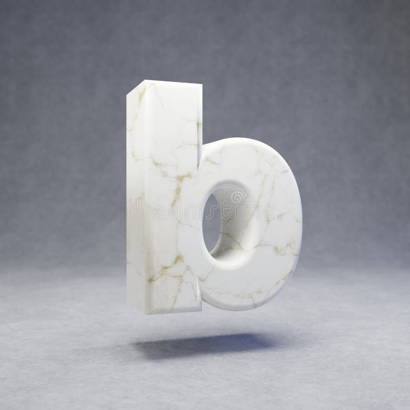 White Marble Letter B Lowercase on Concrete Background Stock ...