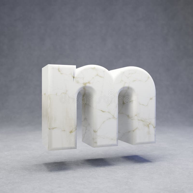 White Marble Letter M Lowercase on Concrete Background Stock ...