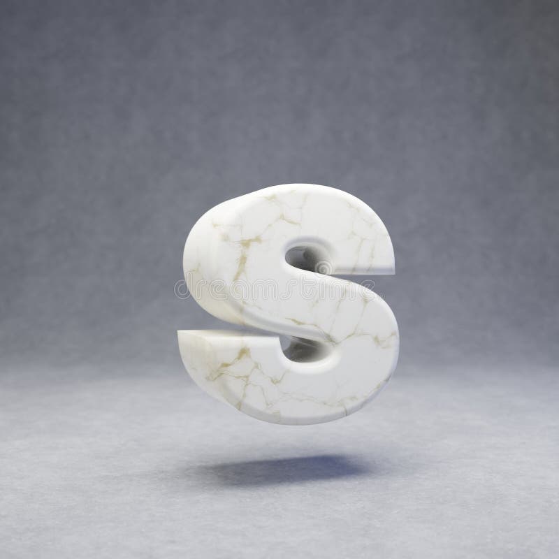 White Marble Letter S Lowercase on Concrete Background Stock ...