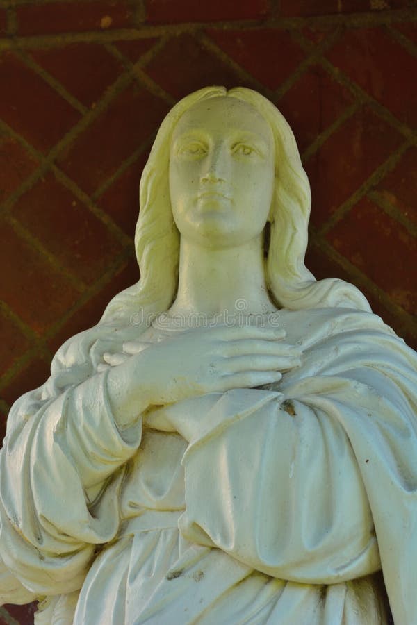 White marble Maria statue stock photo. Image of culture - 64149624