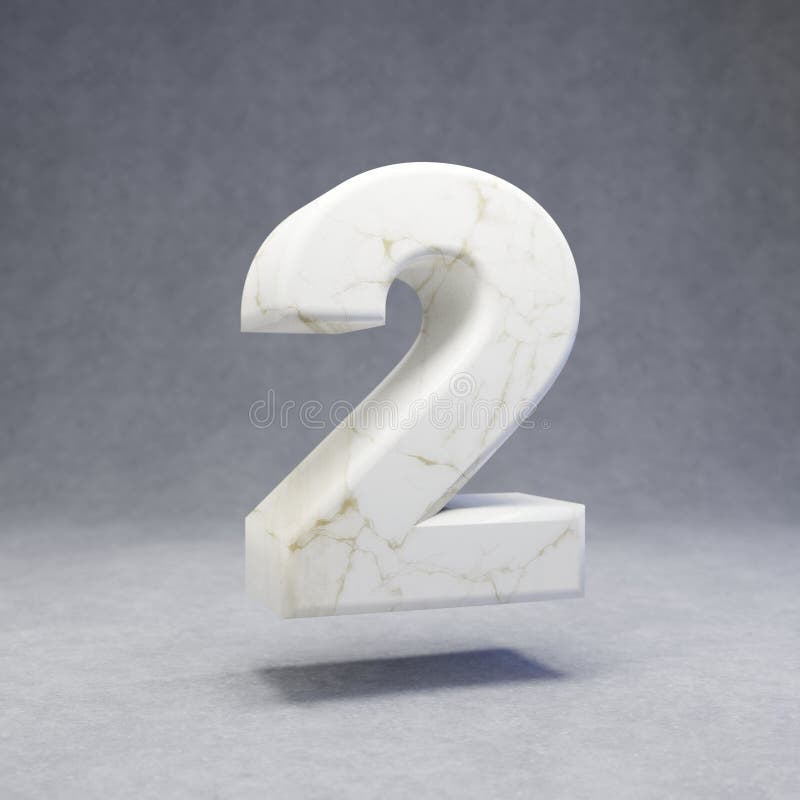 White Marble Number 2 on Concrete Background Stock Illustration ...