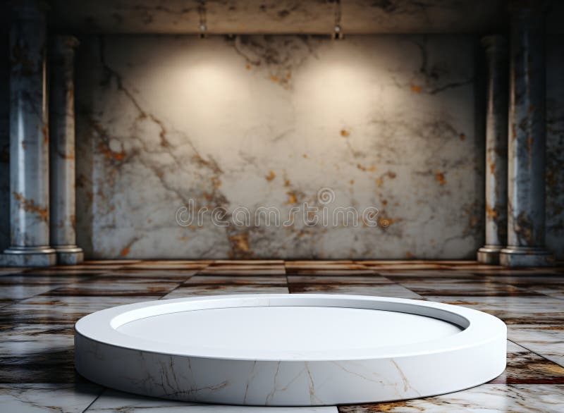 A White Marble Pedestal in a Marble Shell with Marble Columns for ...