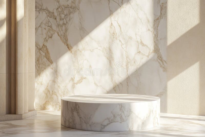 A White Marble Pedestal Sitting on the Floor Stock Photo - Image of ...