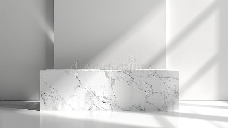 White Marble Platform with Sunbeams Stock Image - Image of composition ...