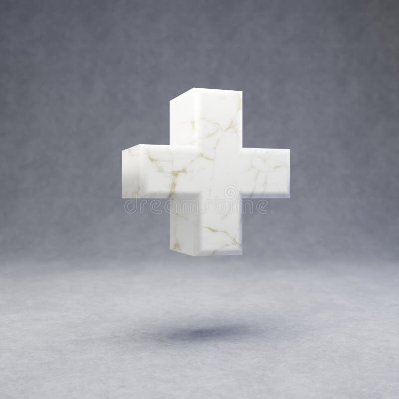 Marble 3d Plus Symbol. Blue Marble Sign on Stone Background Stock ...