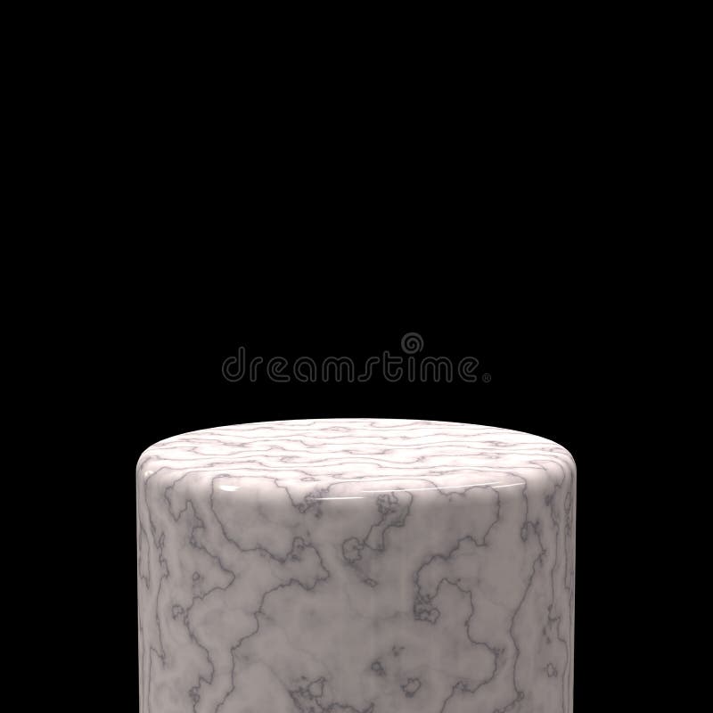 White Marble Product Stand Isolated on Black. Stock Illustration ...