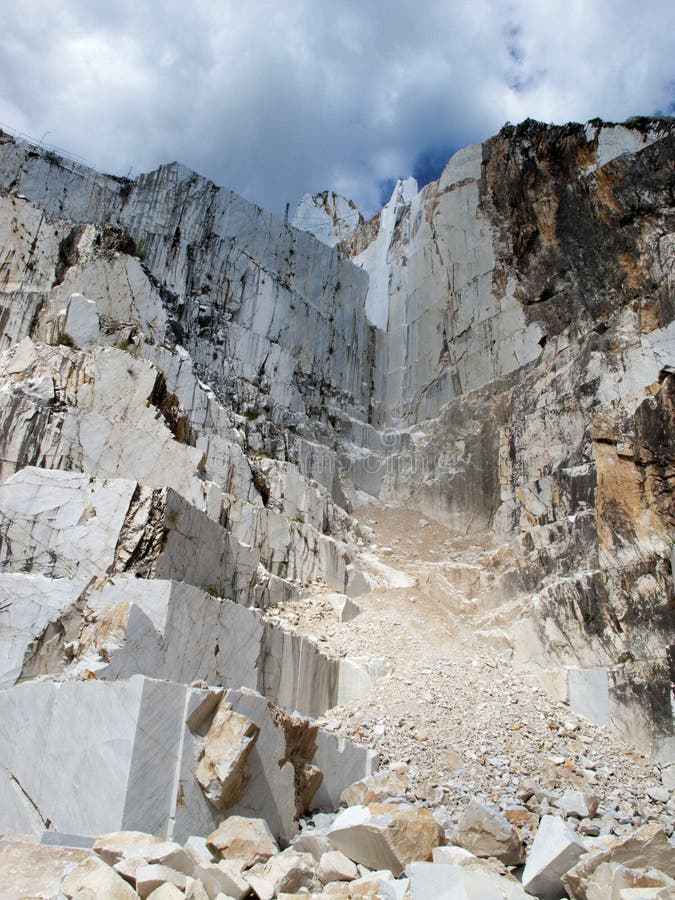 White Marble Quarry in Marina Di Carrara Stock Photo - Image of vein ...