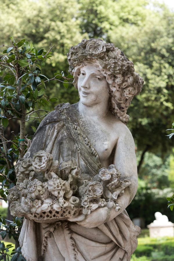 White Marble Statue in Villa Borghese. Rome Editorial Image - Image of ...