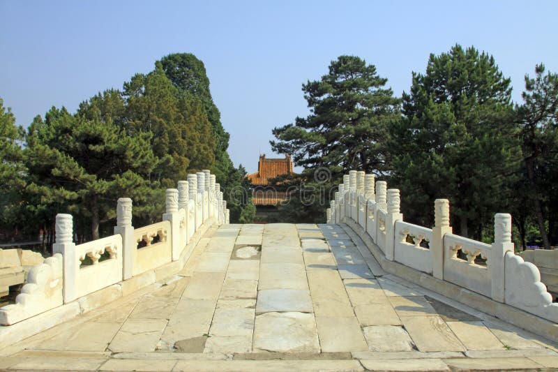White Marble Stone Bridge, Chinese Ancient Architectural Landscape in China Stock Image - Image ...