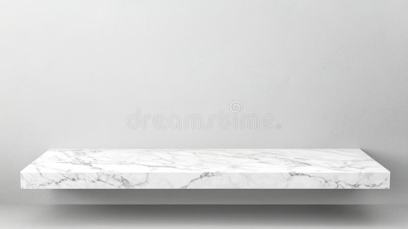 White Marble Stone Shelf Table for Product Display Stock Illustration ...