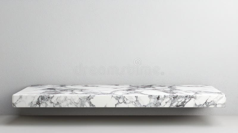 White Marble Stone Shelf Table for Product Display Stock Illustration ...