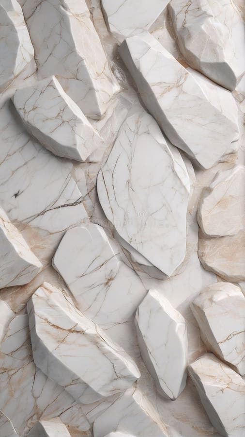 A White Marble Surface Features a Grid-like Pattern of Irregularly ...