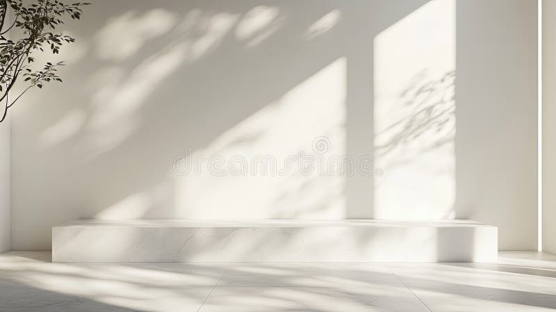 A White Marble Surface with Gentle Shadows and an Uncluttered Area for ...