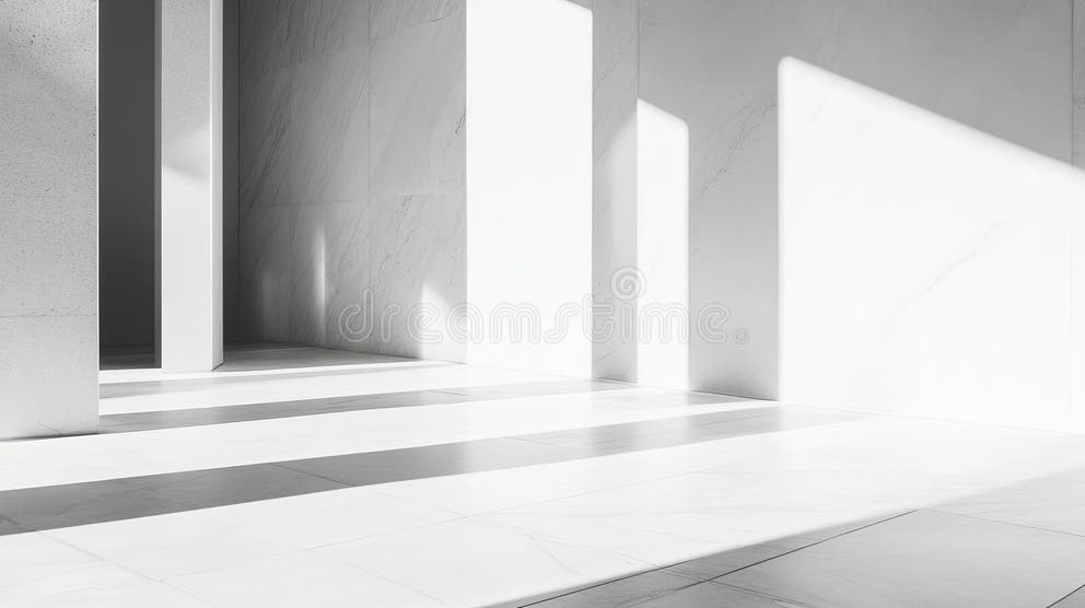 A White Marble Surface with Gentle Shadows and an Uncluttered Area for ...