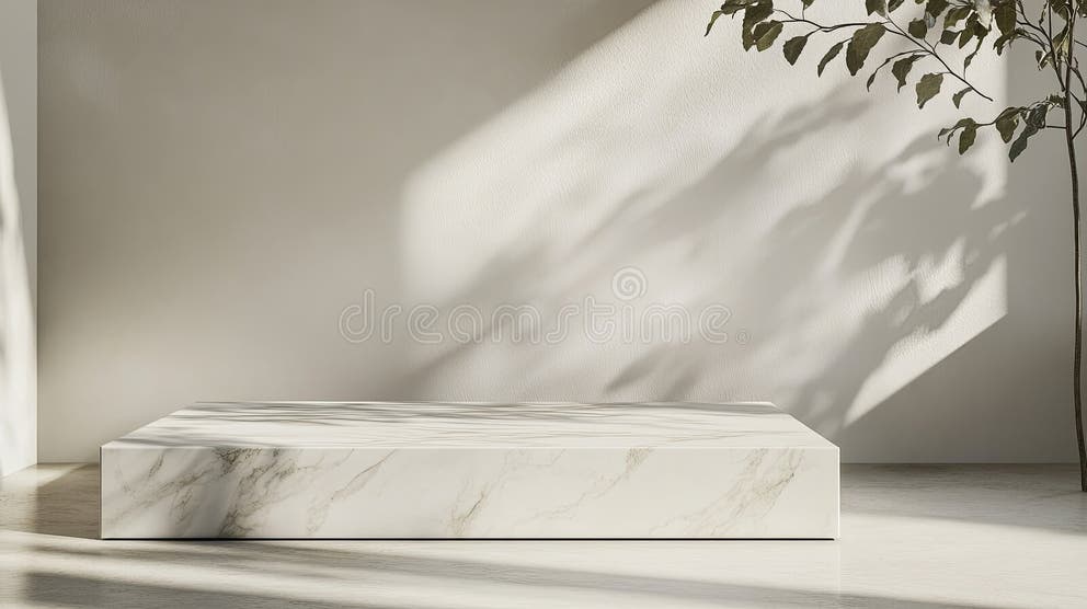 A White Marble Surface with Gentle Shadows and an Uncluttered Area for ...