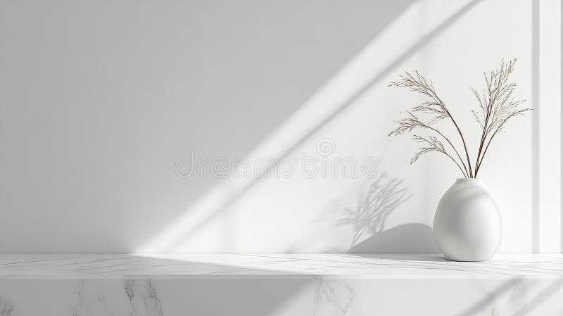 A White Marble Surface with Gentle Shadows and an Uncluttered Area for ...