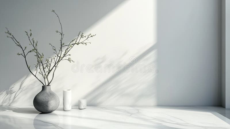 A White Marble Surface with Gentle Shadows and an Uncluttered Area for ...