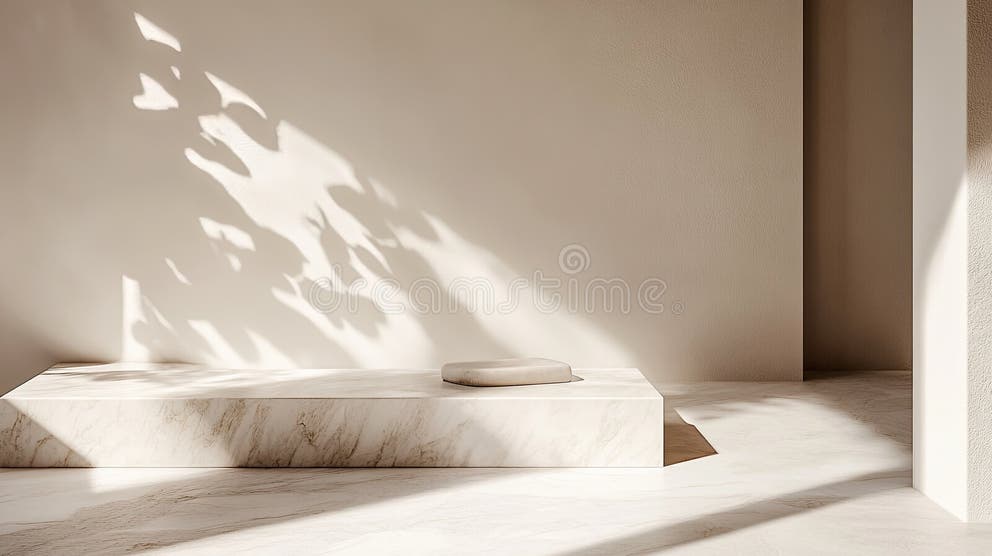 A White Marble Surface with Gentle Shadows and an Uncluttered Area for ...