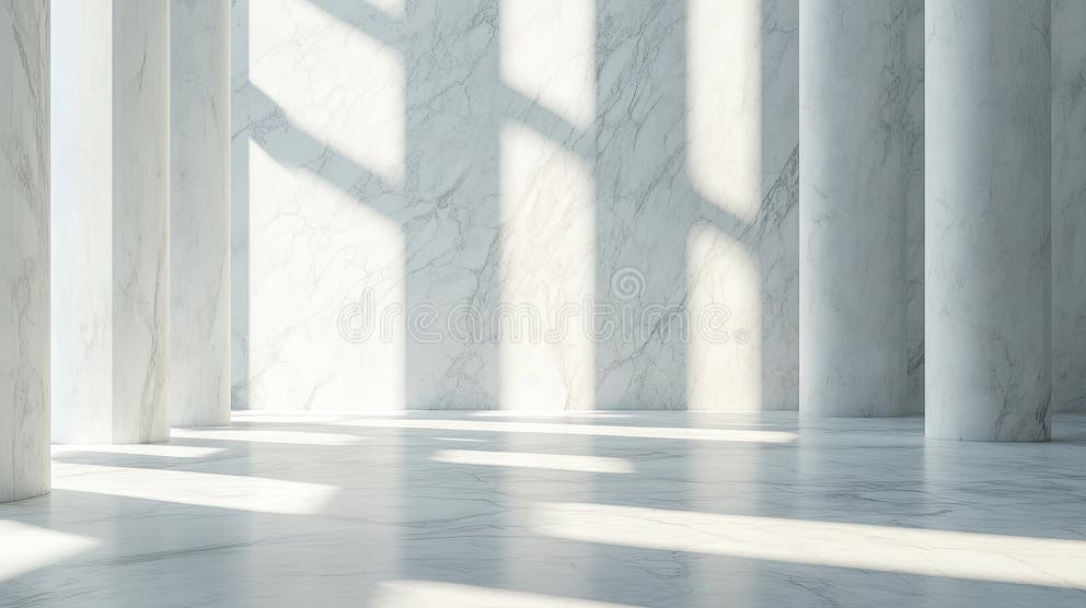 A White Marble Surface with Gentle Shadows and an Uncluttered Area for ...